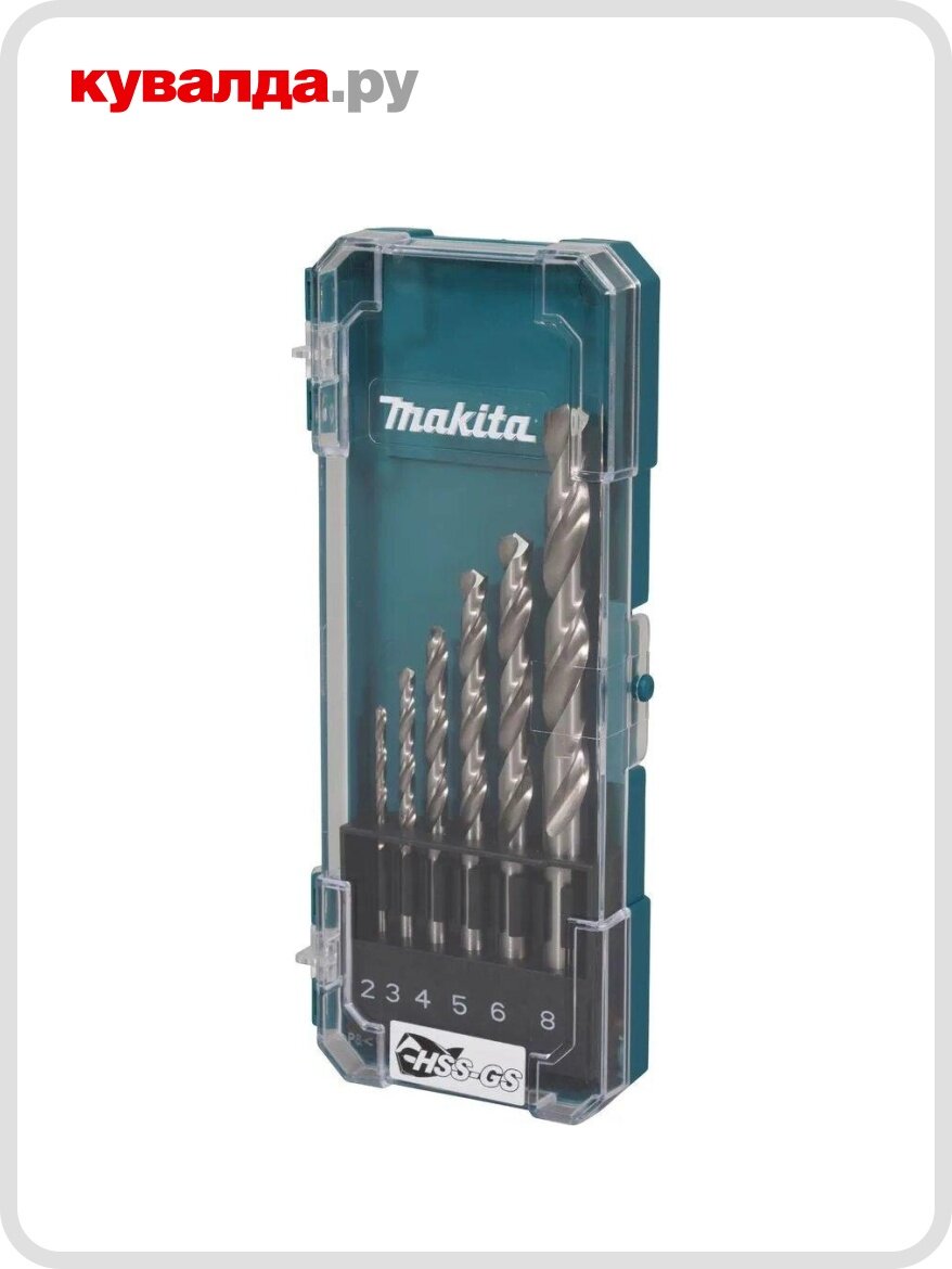 Набор сверл по металлу MAKITA D-78346 hss-gs 6 шт. (2,3,4,5,6,8 мм)