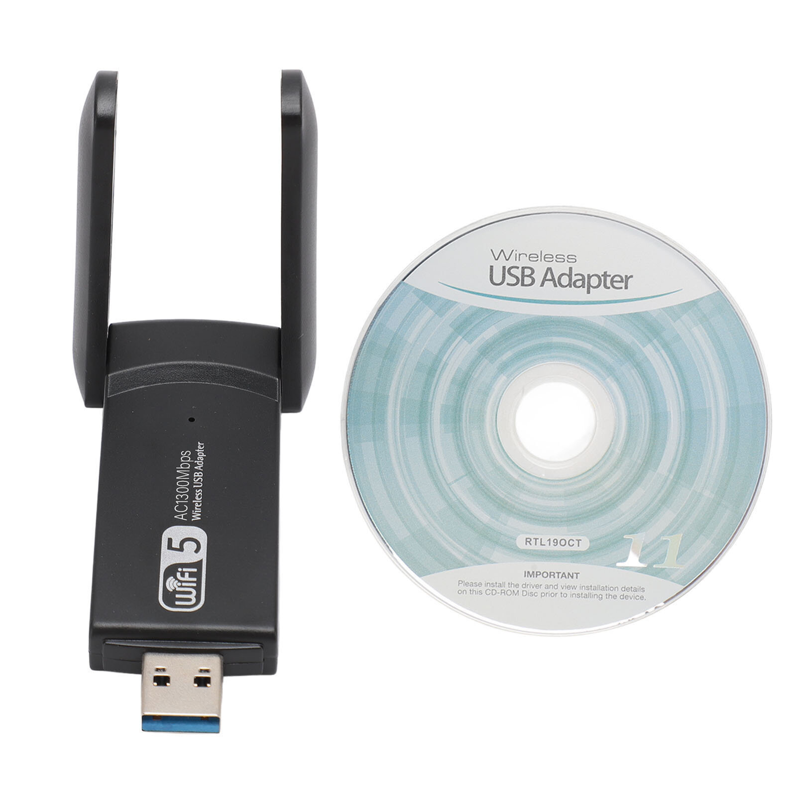 Адаптер USB 3.0 Wi-Fi, двухдиапазонный (2.4G/5G), 2 антенны, для Windows/macOS/Linux