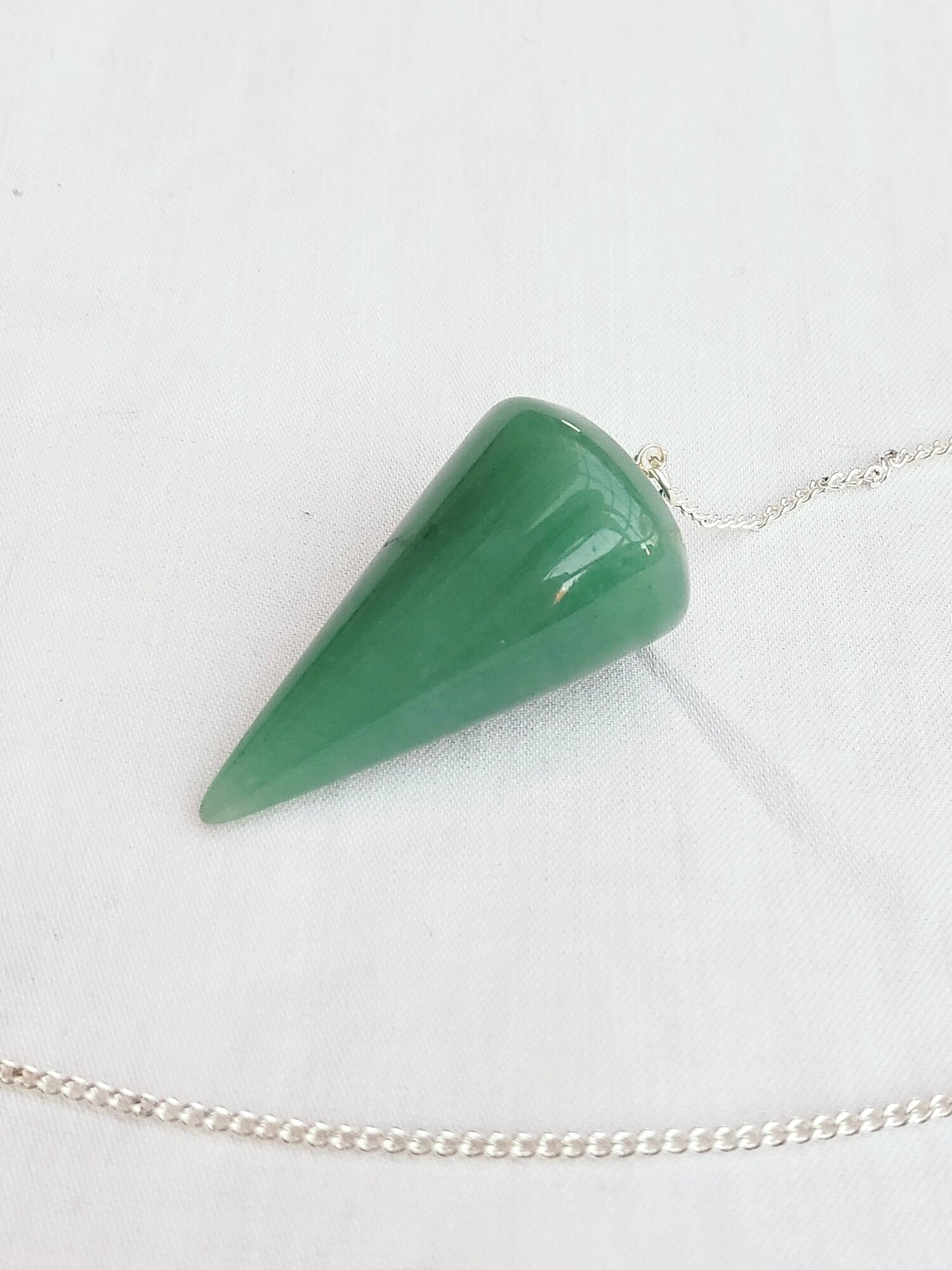 Маятник биолокационный из натурального камня Авантюрин зеленый 36 мм для гадания и биолокации кулон подвеска амулет талисман