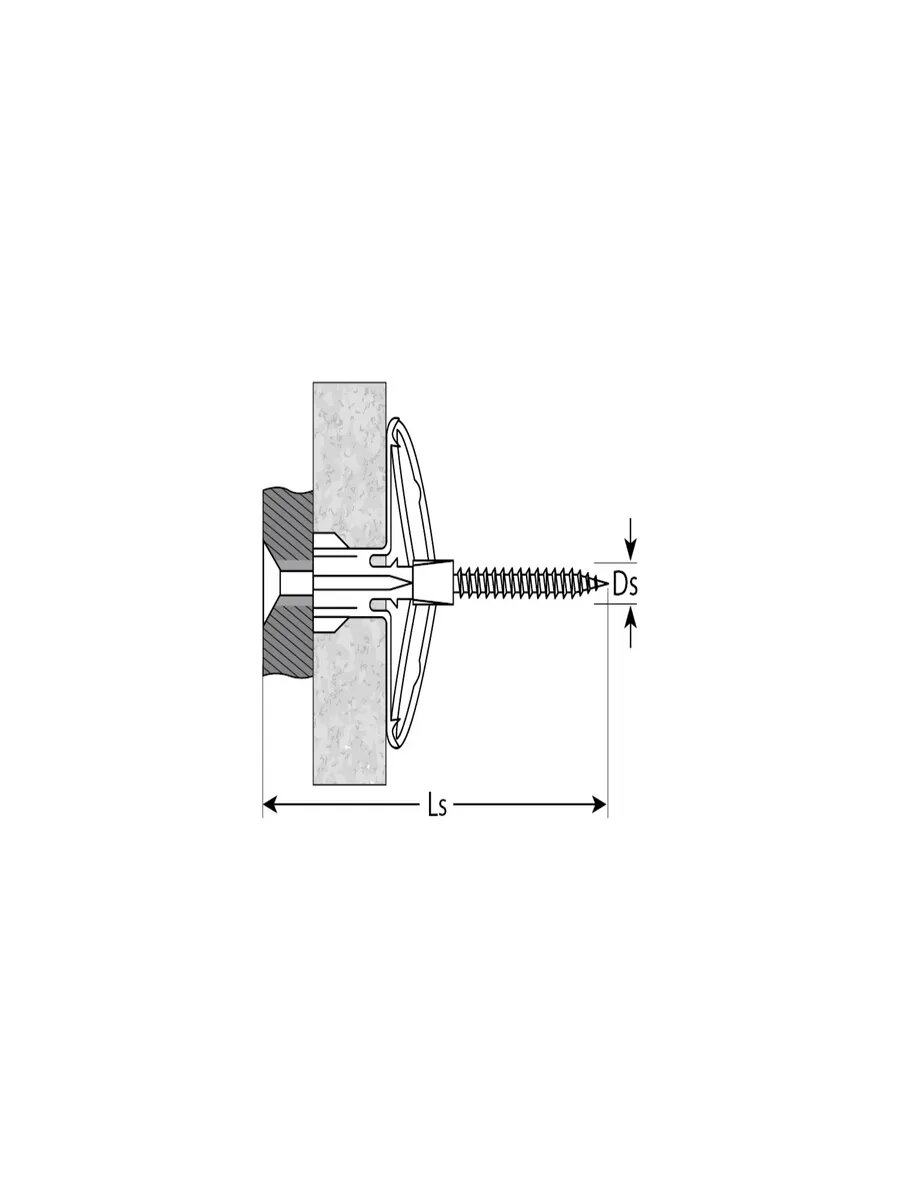 Бабочка, 10 х 50 мм, 100 шт, дюбель для пустотелых конструк