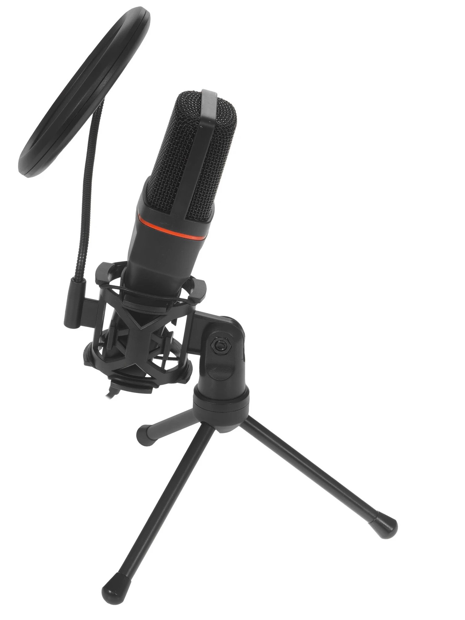 Микрофон Redragon Seyfert GM100 с настольной подставкой и круглой мембраной электретного типаЧерный