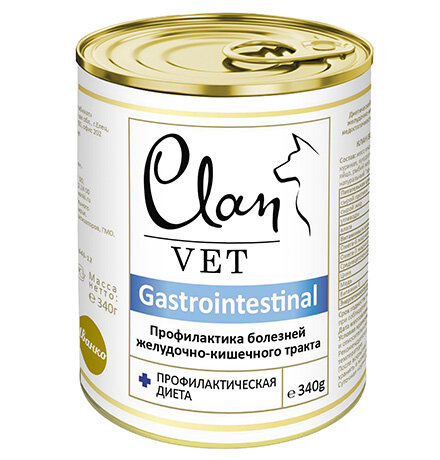 Диетические консервы Клан для собак Профилактика болезней Желудочно-кишечного тракта (цена за упаковку) 340г х 6шт