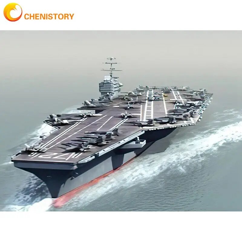 Алмазная живопись CHENISTORY Боевой самолет 30x40cm Full Square, DZDP18232