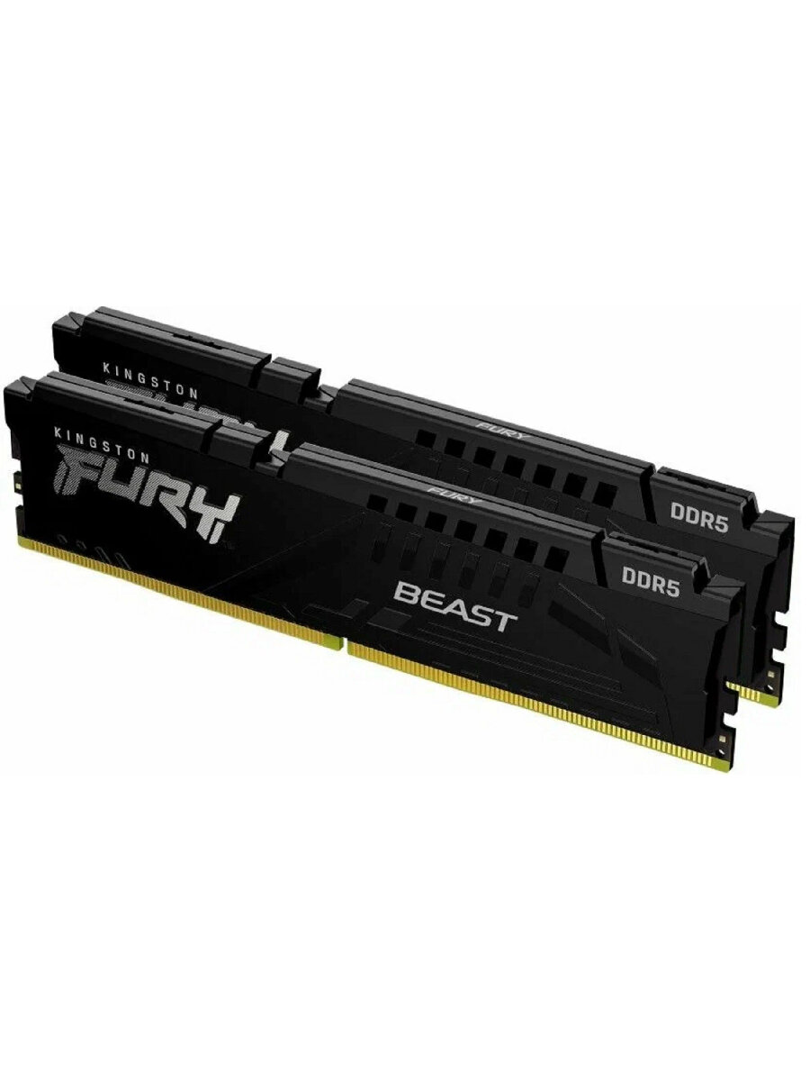 Оперативная память Kingston 64Gb 5200MT/s DDR5 (2*32Gb) CL40 DIMM (Kit of 2) FURY Beast Black