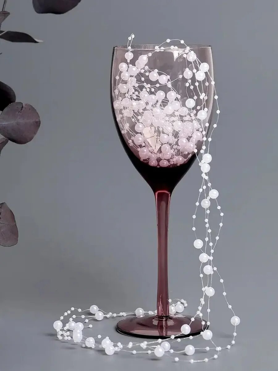 Гирлянда для декора из бусин, жемчужный