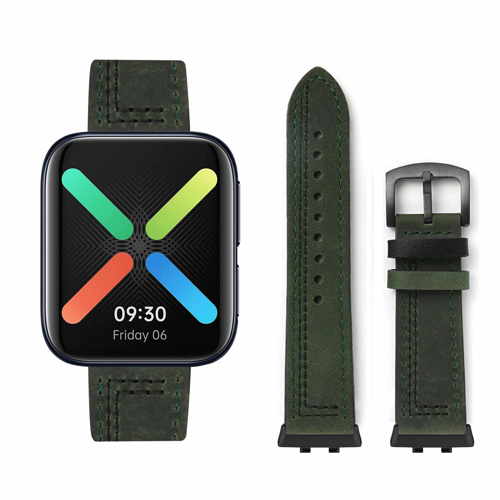 Винтажный Кожаный ремешок для OPPO Watch 41mm/46mm