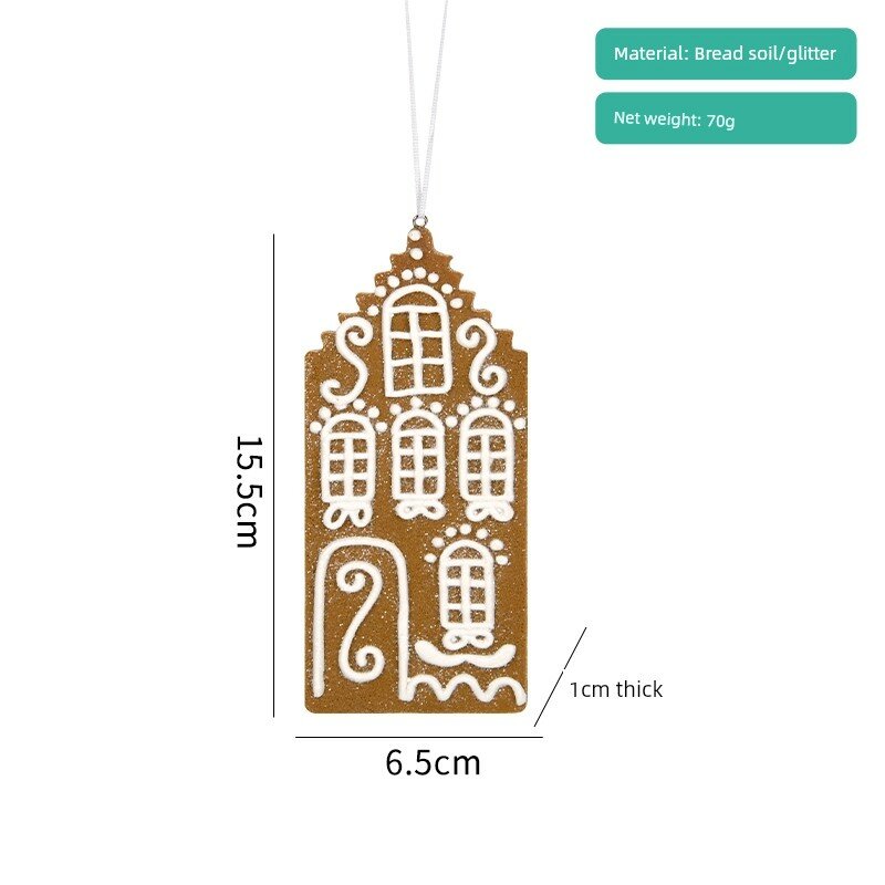 Новогодние украшения: глиняный пряничный человечек, домик, снежинка, колокольчик, подвеска из мягкой глины, елочный