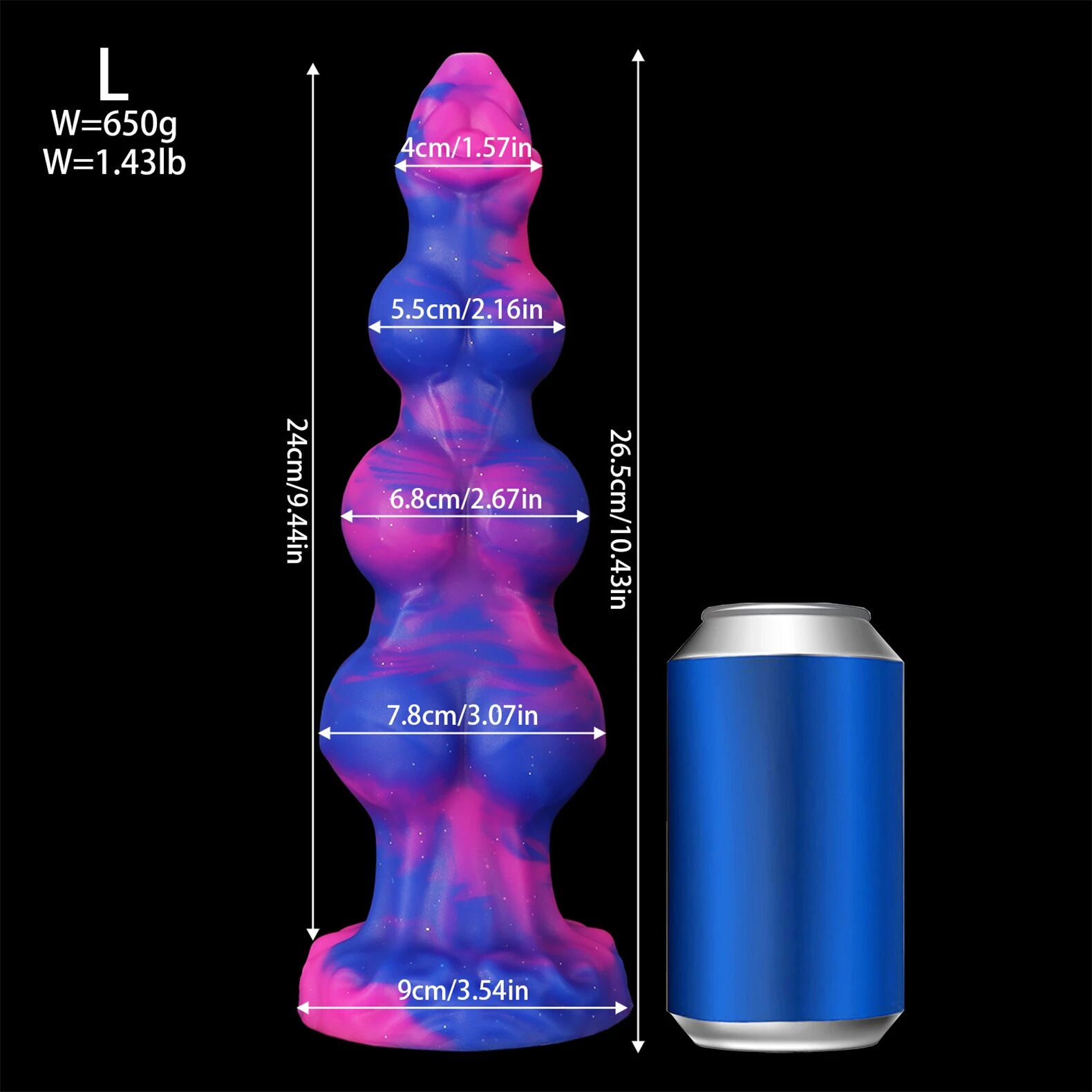 3 размера Monster Dildo 55-78 мм Огромный фаллоимитатор Анальная пробка Сексуальная игрушка Purple-L