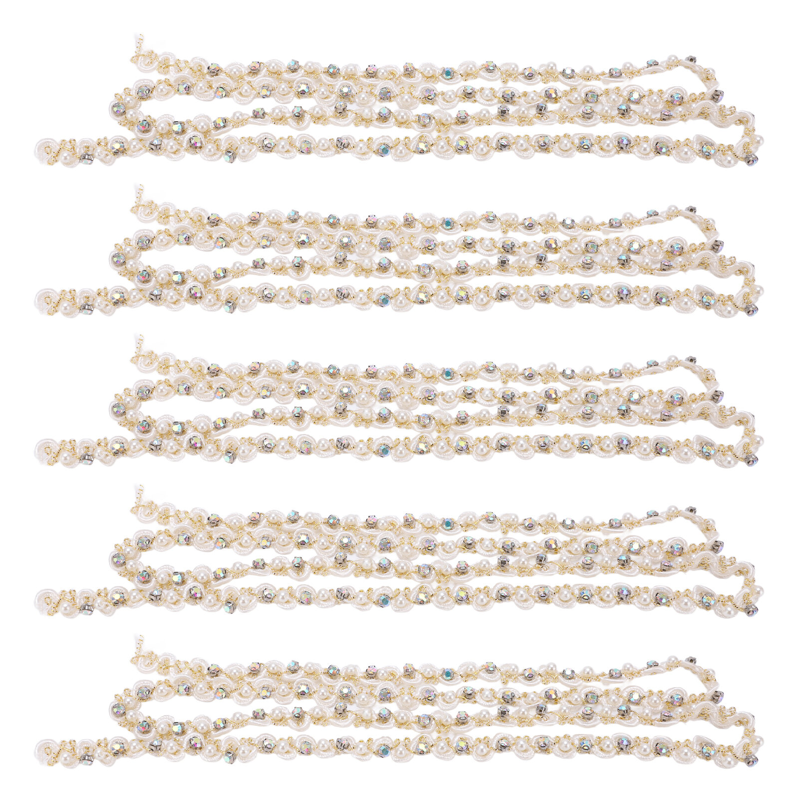 Лента с атмосфером 5 -ярдовый жемчужный кристалл Scripling Crischling Cricking Clise Clothing Decoration1см/0,4 дюйма в ширину