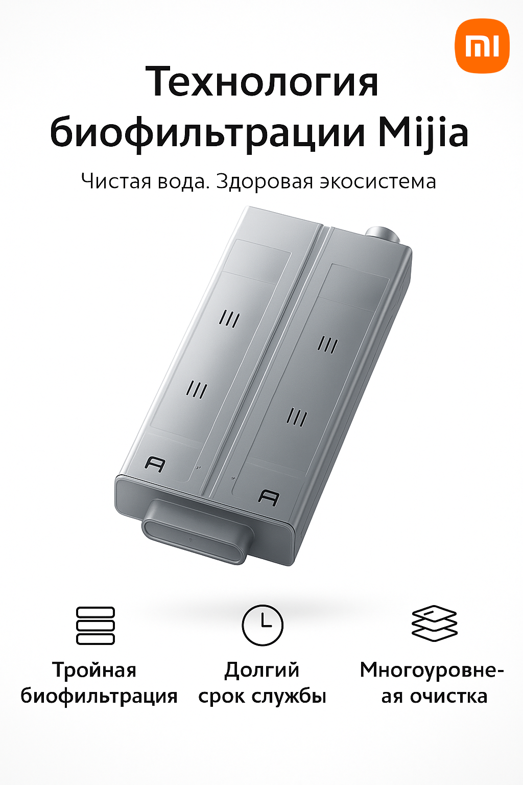 Фильтр для аквариума Xiaomi Mijia Smart Desktop Fish Tank MYG200 сменный картридж, серый