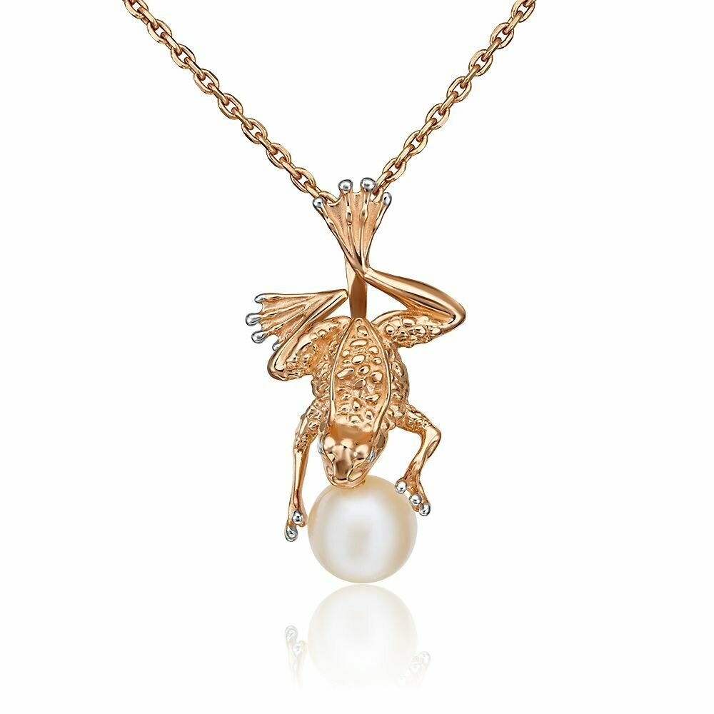 Подвеска PLATINA, красное золото, 585 проба, жемчуг культивированный