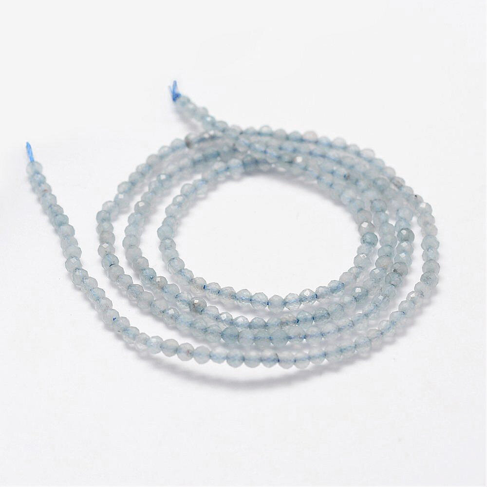 Бусины каменные, аквамарин, граненый, 1.7-1.9мм, 100шт.