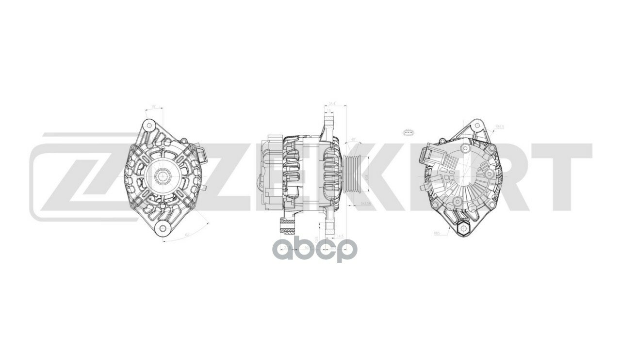 Генератор Hyundai Solaris IV 10- i20 08- Kia Rio III 11- Venga 10- Zekkert арт. ge-1025