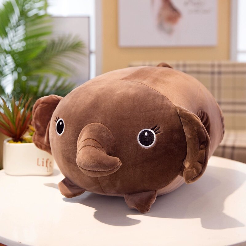 Коричневый слон, игрушка-обогреватель, 30x35 см, уютный спутник для дрём, милый дизайн животного