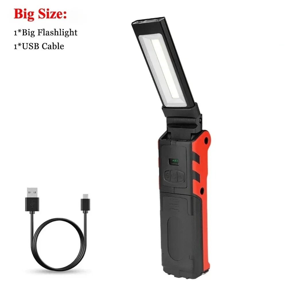 USB-перезаряжаемый светодиодный рабочий фонарь COB Managetic