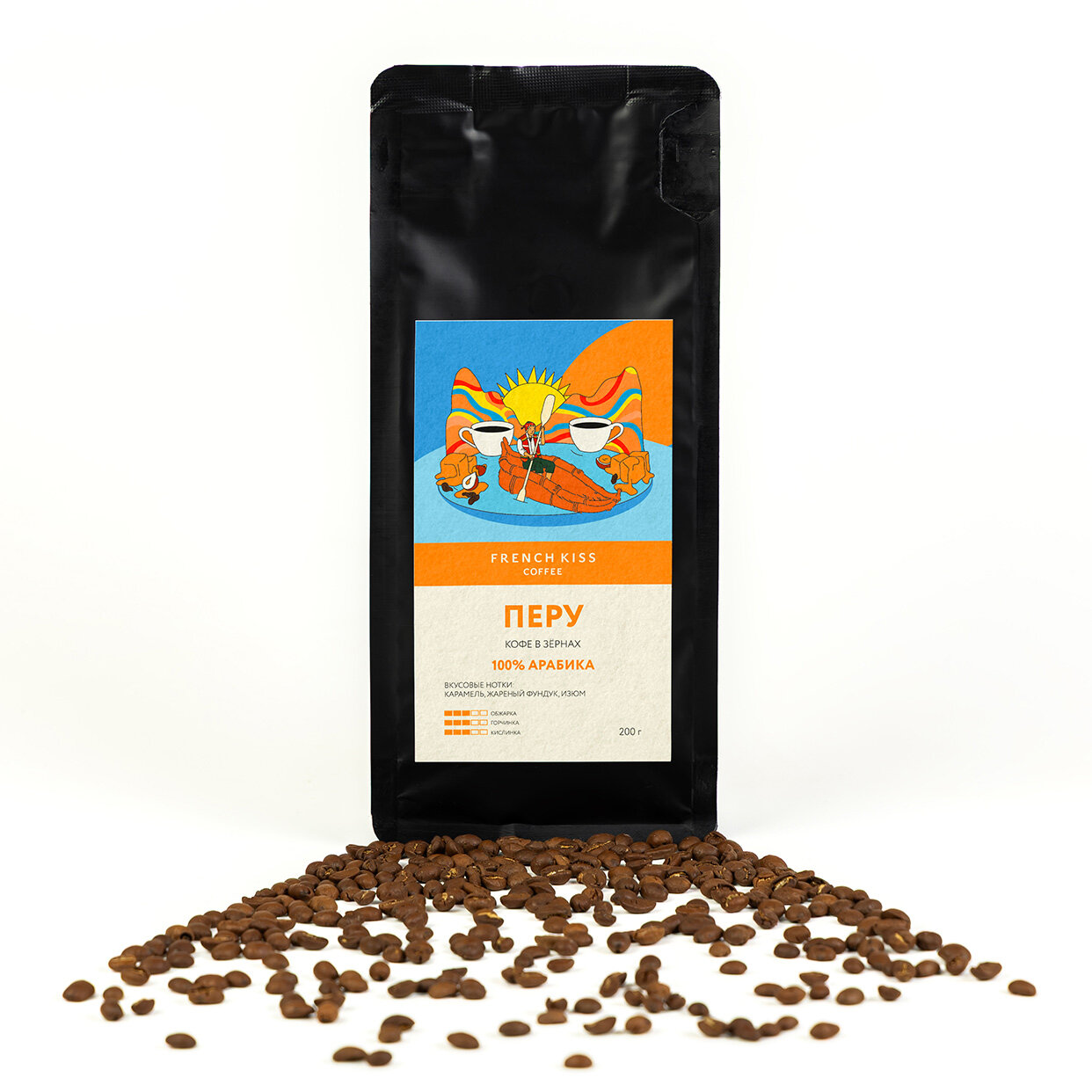 Перу кофе в зернах 200 г, FrenchKiss