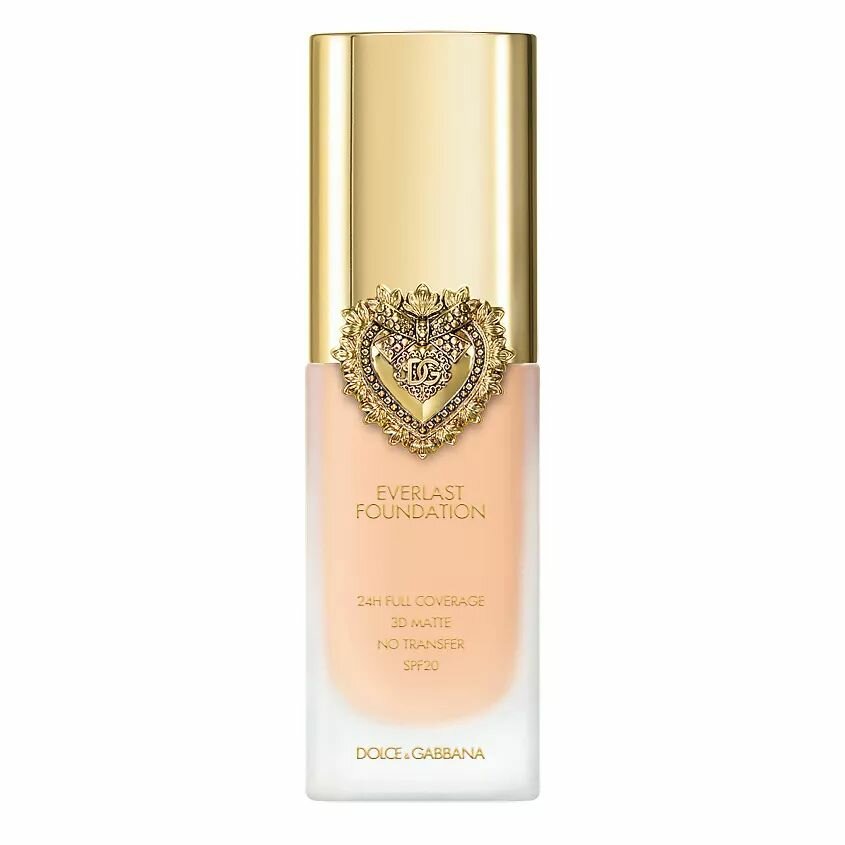 DOLCE&GABBANA Стойкий матовый тональный крем Everlast foundation SPF20 PA+++, 06W Light, 27 мл