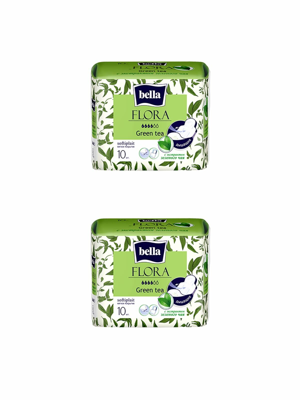 Bella Прокладки женские, Flora, Green tea, 10 шт, 2 уп