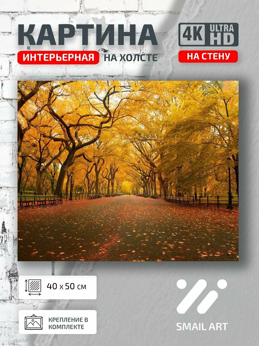 Картина на холсте интерьерная 40 на 50 на стену Деревьями Landscape для кафе пейзаж декор