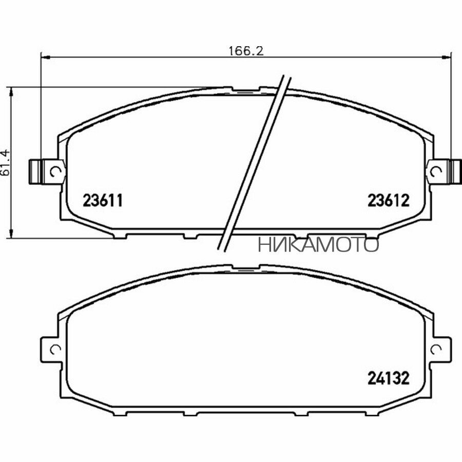 NISSHINBO NP2026SC Колодки тормозные дисковые Strong Ceramic | перед | NISSAN PATROL GR V Wagon (Y61), PATROL GR V Пикап (Y61), PATROL GR V c бортовой платформой/ходовая часть (Y61)