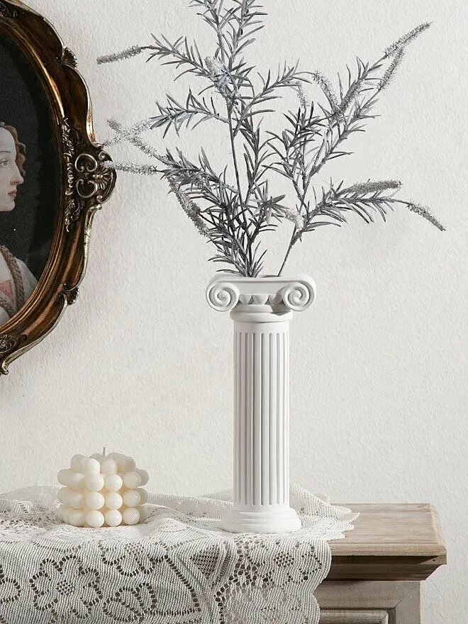 Lumina Home Ваза "Римская колонна", 24.5 см , Смола, 1 шт