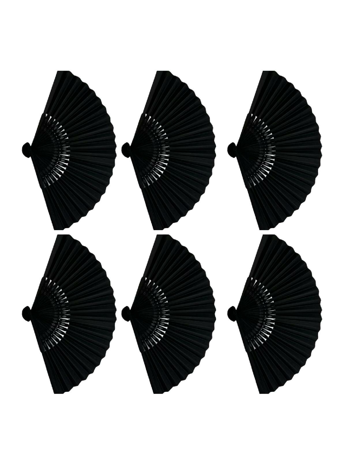 6шт декоративных красочных складных вееров Свадебные декорации Веера с ручками из танцевального бамбука