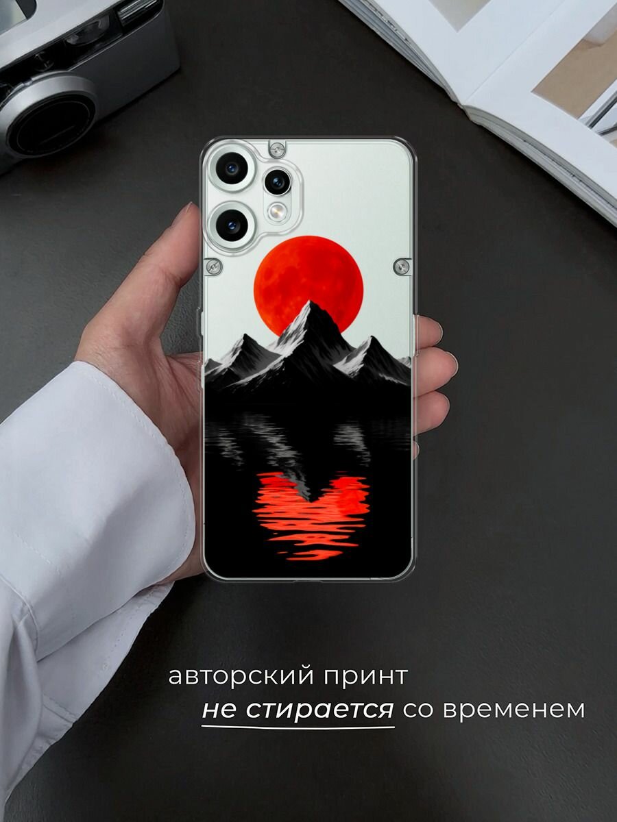 Чехол на CMF Phone 2 Pro / CMF Фон 2 Про с принтом Черная гора, прозрачный — фото 1