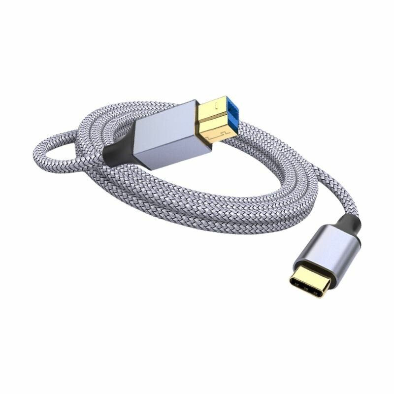 1 кабель для передачи данных от принтера typec3.0 к квадратному порту серого цвета-1 метр