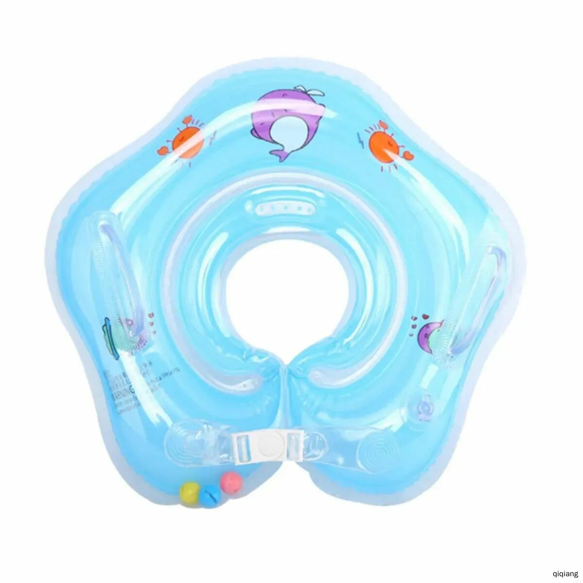 Надувной круг на шею для купания и плавания детей 0+ в ванне и бассейне / Детский плавательный круг на голову для новорожденных младенцев малышей с рождения и маленьких детей: мальчиков и девочек