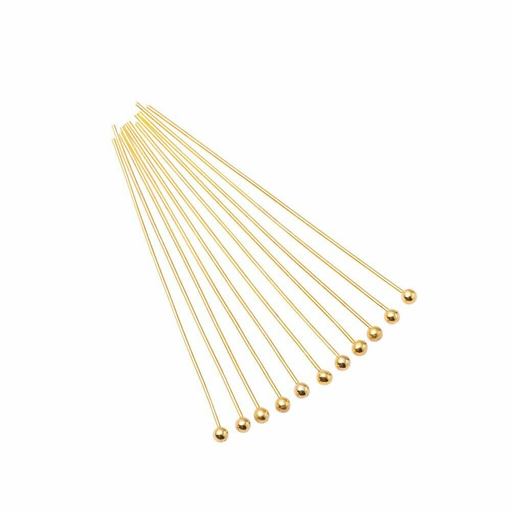 - Ювелирные булавки с шариками 20 мм, цветное золото, 200 шт159