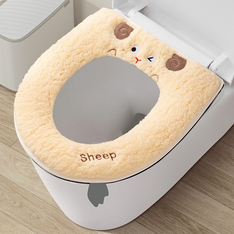 Теплый чехол на сиденье унитаза, мягкое покрытие на крышку сидушки стульчака сохранять тепло