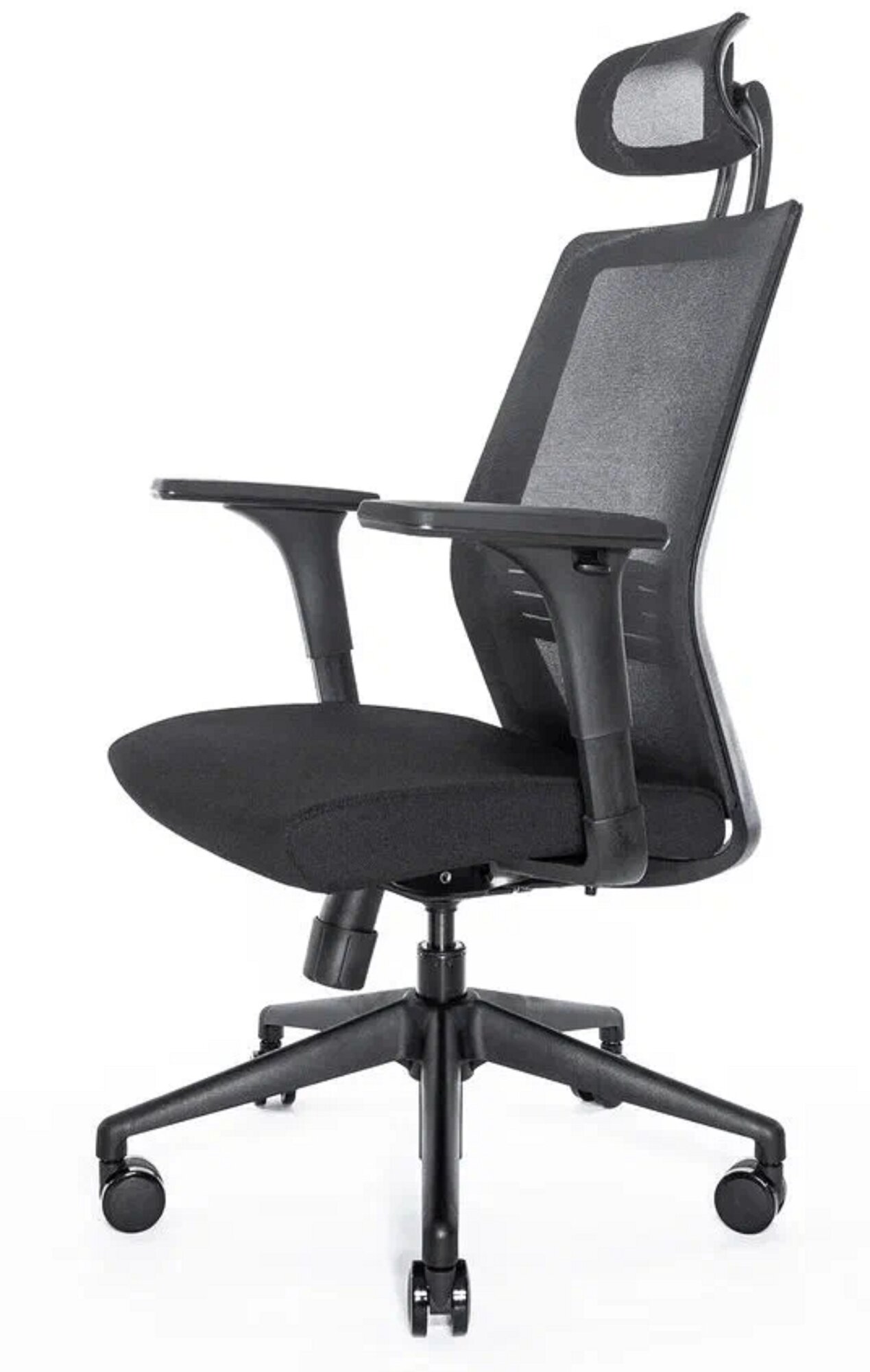 Кресло FALTO SOUL AUTO (автоматическая жесткость качания, сетка, ткань, черный)