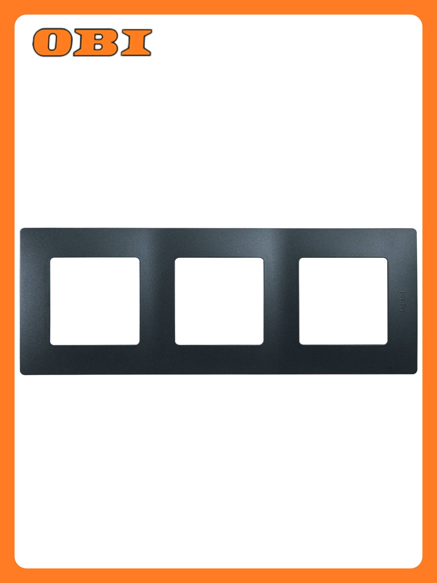 Рамка Legrand Etika 672583, ABS-пластик, 3 поста, IP20, черная