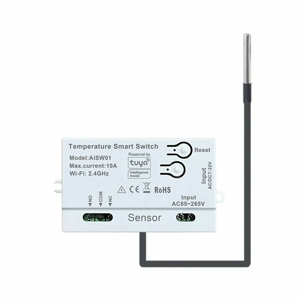 O0Умный Переключатель Управления Температурой Tuya Wi-Fi, Датчик 2,4 ГГц С 1-Метровым Температурным Зондом