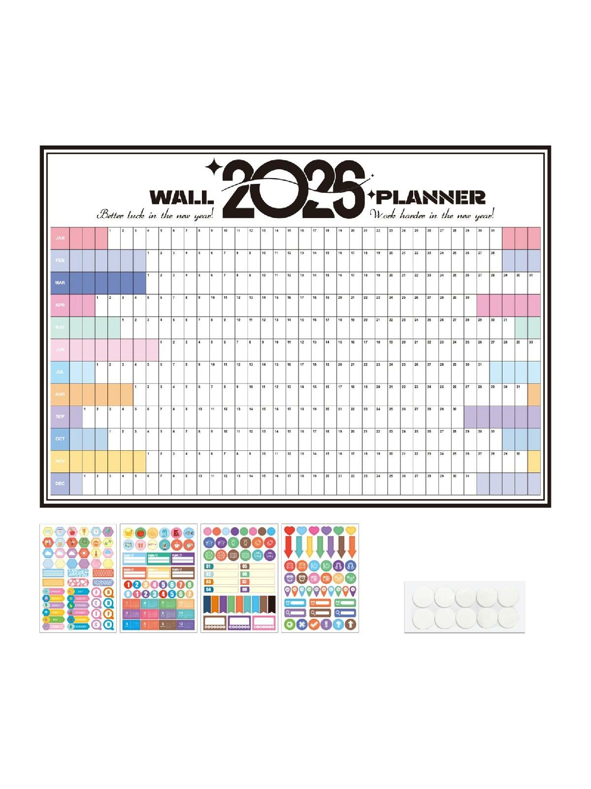 2026 Календарь на весь год Планировщик Настенный 2026 Годовой планировщик 74x52,5 см
