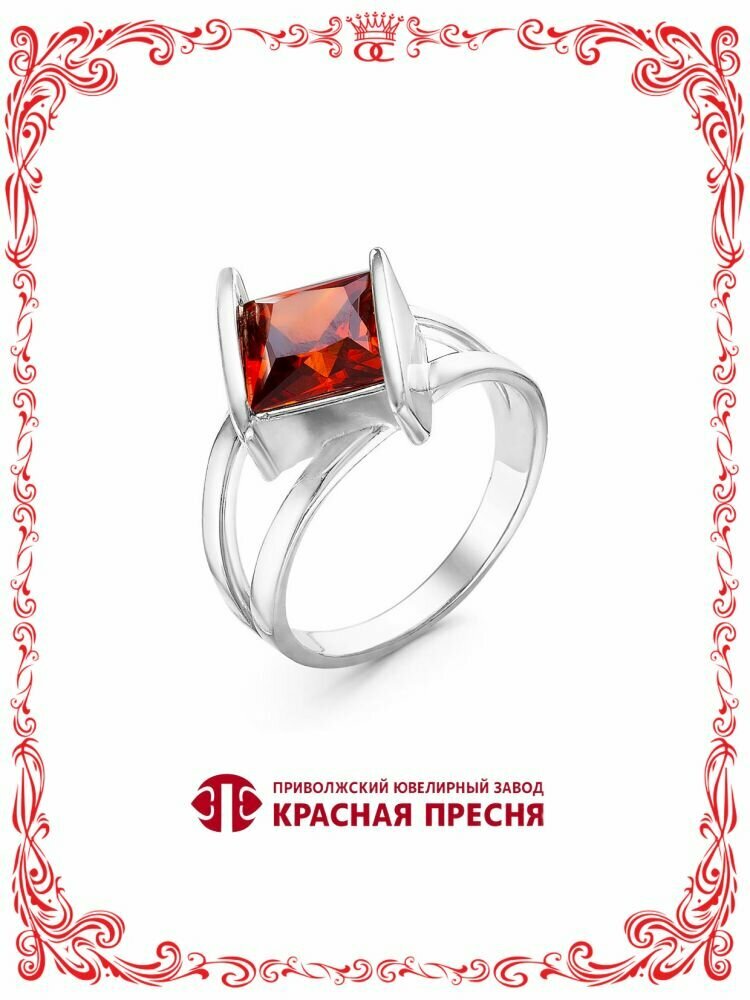 Кольцо, серебро, 925 проба, фианит