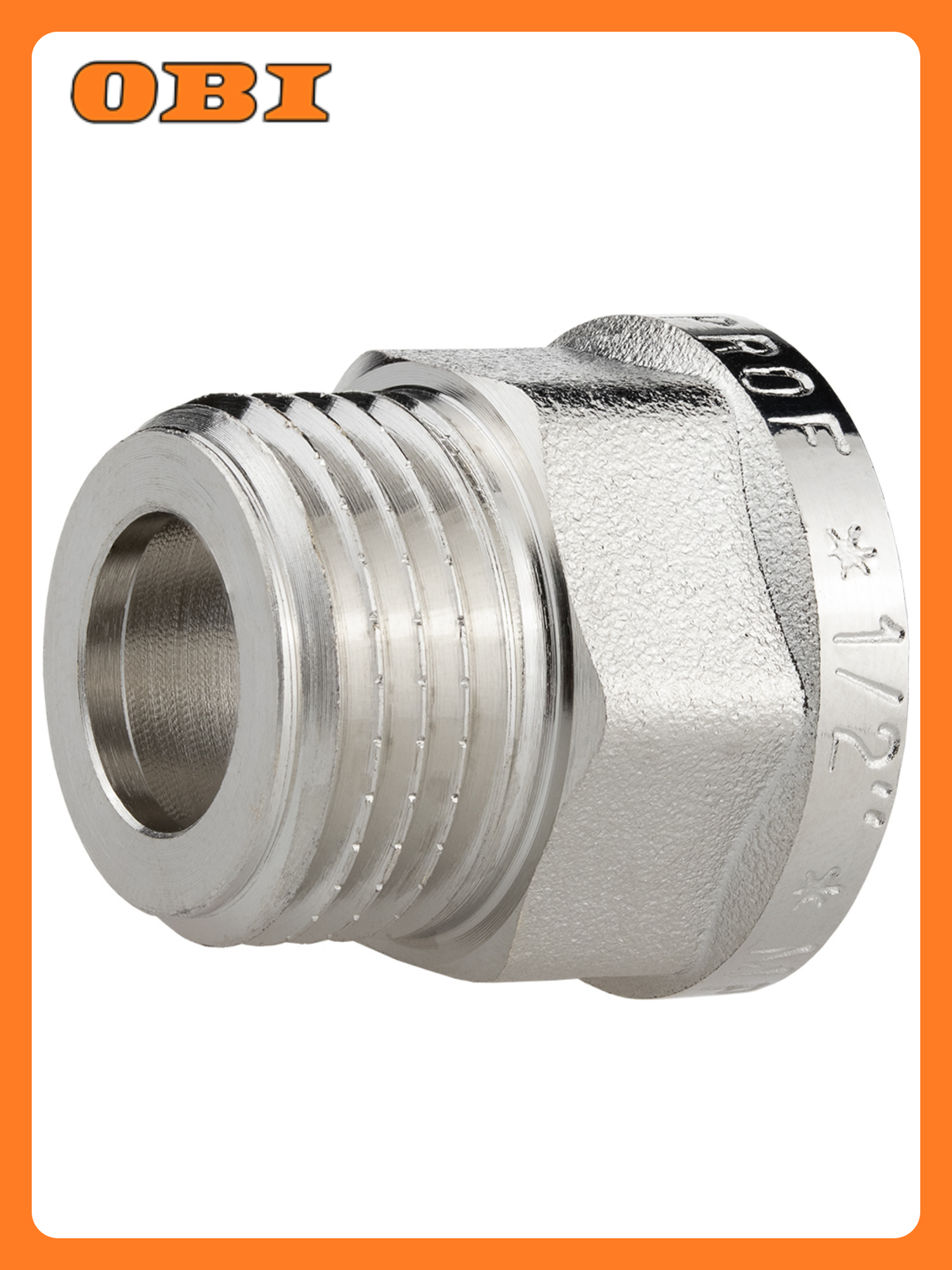 Переходник с ребордой под прокладку, для гибкой подводки 1/2" в/н MPF