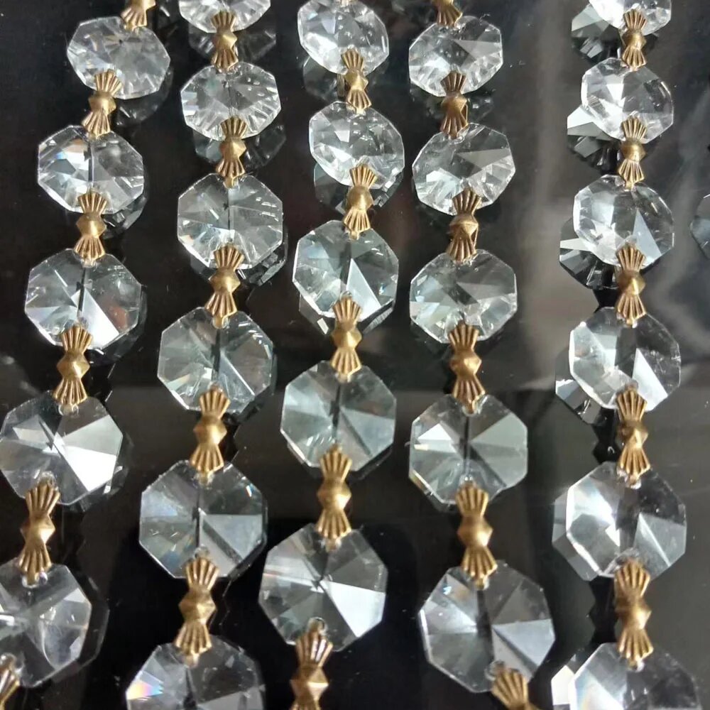 100 см/фута гирлянда Camal (бронзовый галстук-бабочка) 14 мм, прозрачный кристалл, восьмиугольная цепочка-бусина, люстра, светильник, детали для дома «сделай сам»
