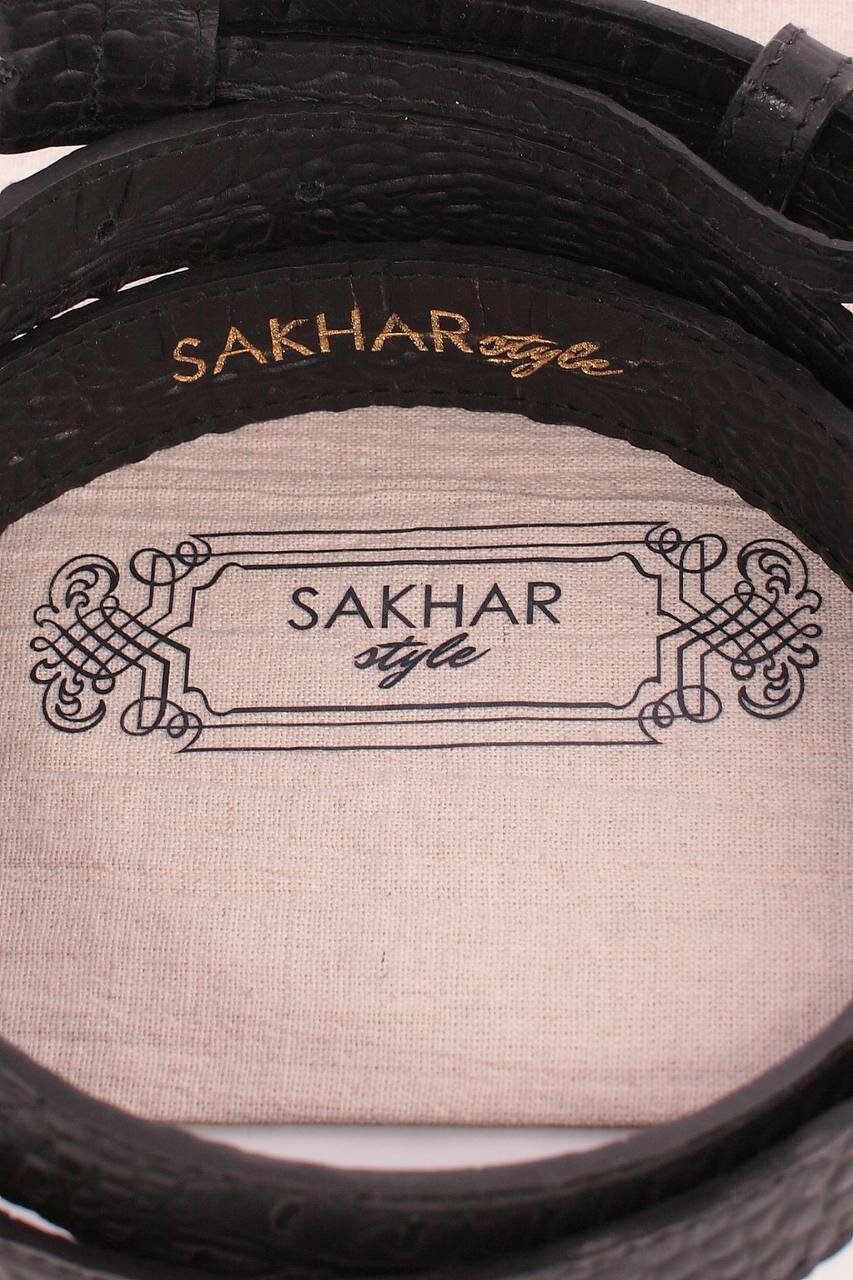 Ремень SAKHARstyle для женщин, размер 46, черный фактурный — фото 1