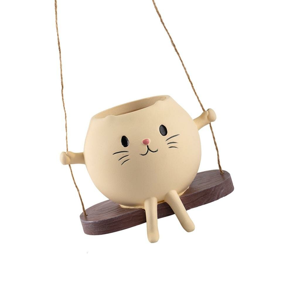 Кресло-качалка качели кошка украшение цветочного горшка-качели