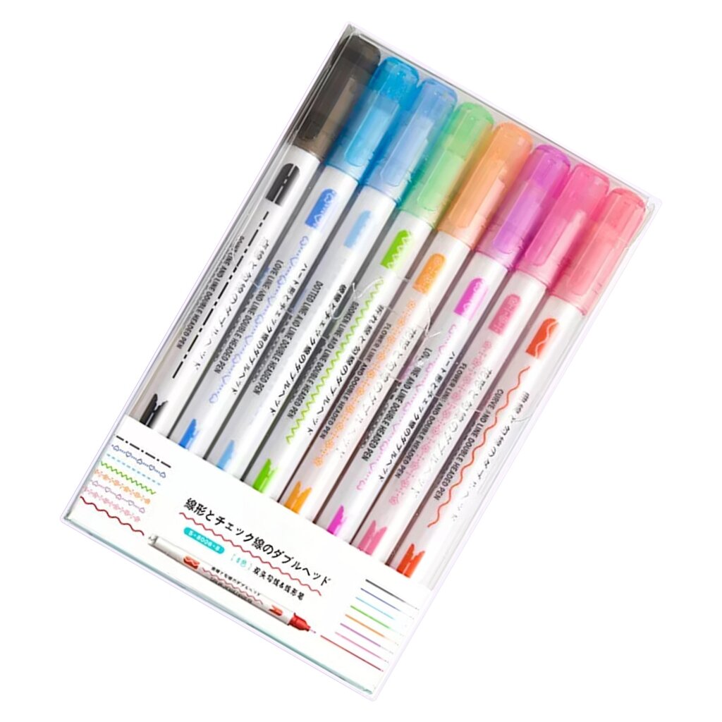 8шт Фломастер с цветочным контуром с двойным наконечником 8 цветных флуоресцентных фломастеров Маркеров для записных книжек ежедневника