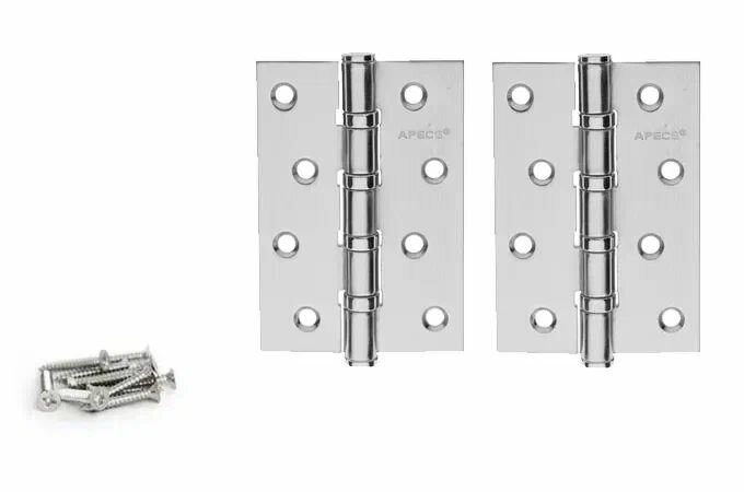 Петля врезная Apecs 100*70-B-Steel-CRM-L, матовый хром, левая, 2шт.