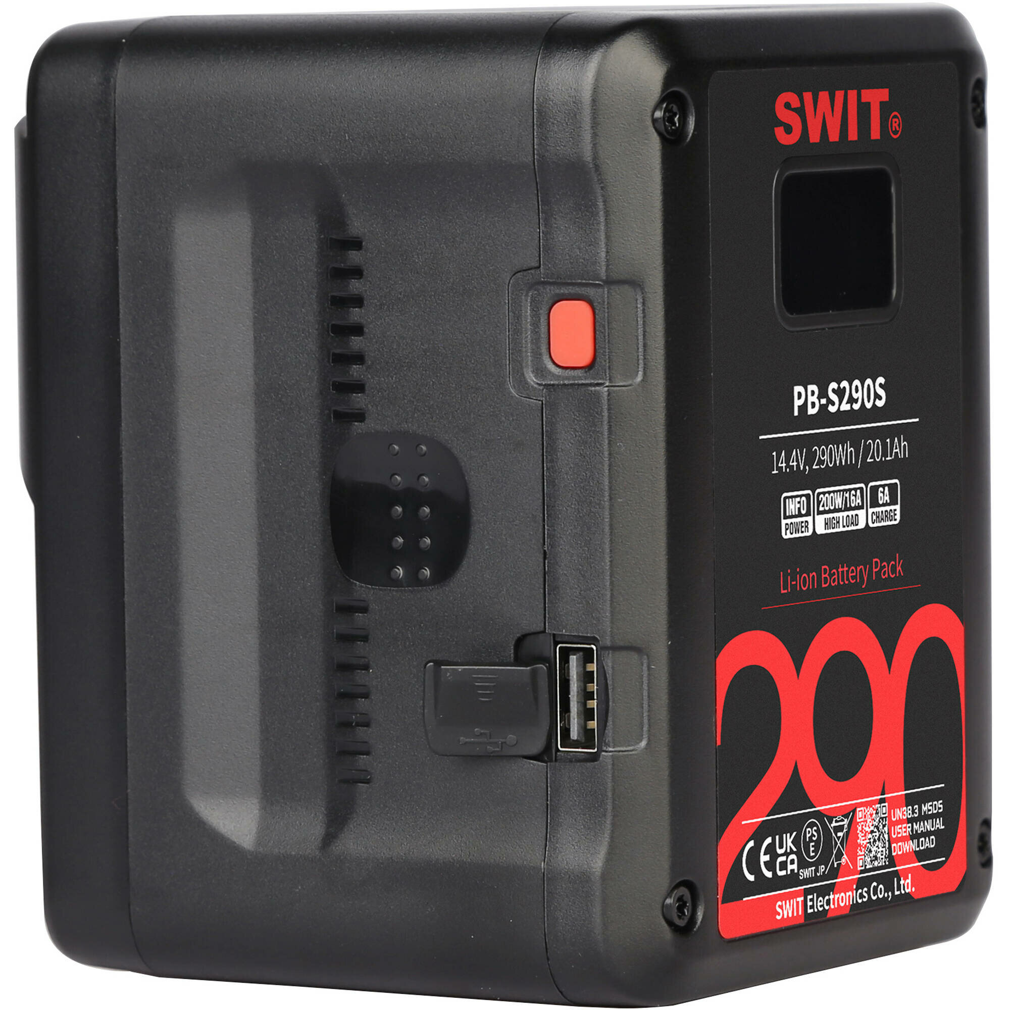 Аккумулятор SWIT PB-S290S V-Mount для кинокамер 290 Вт·ч разъемы D-Tap, USB-A