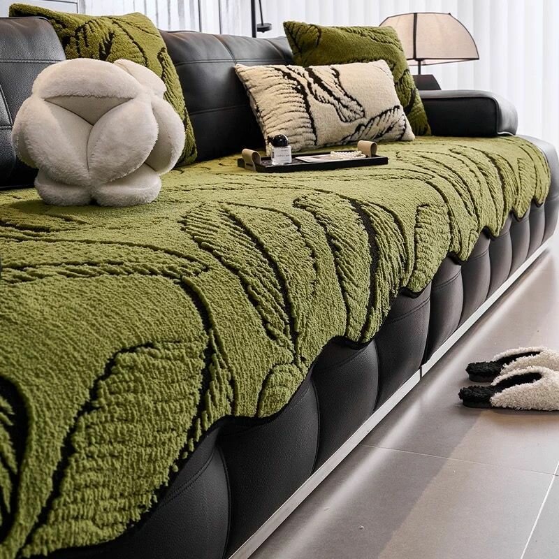 Плюшевая подушка для дивана осень-зима новая прямая рядная чехол для дивана легкая роскошь высококачественная утолщенная теплая кожаная подушка для сиденья дивана