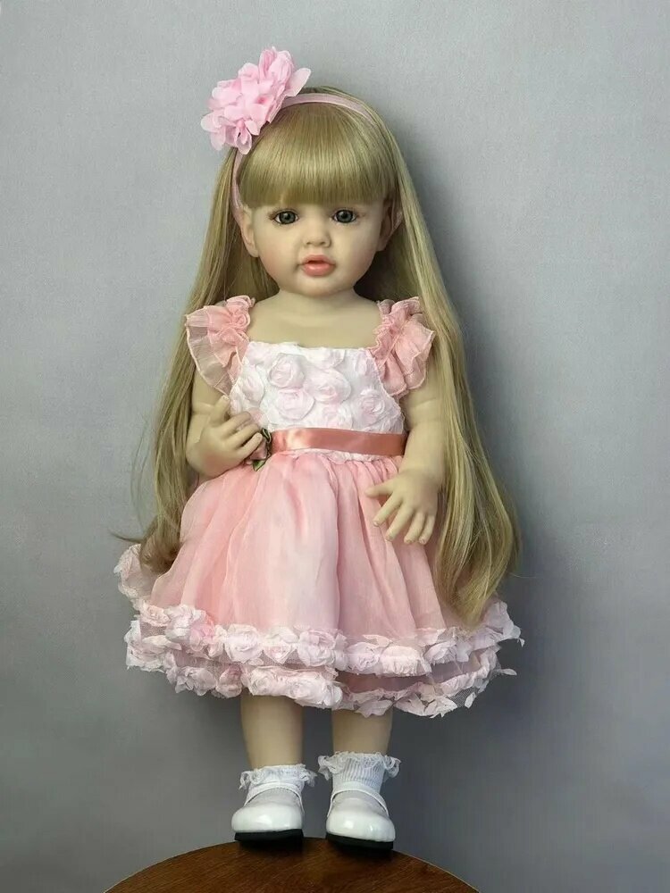 Кукла Реборн силиконовая 55 см/ пупс Reborn /сюрпризом, подарок для девочкиslt