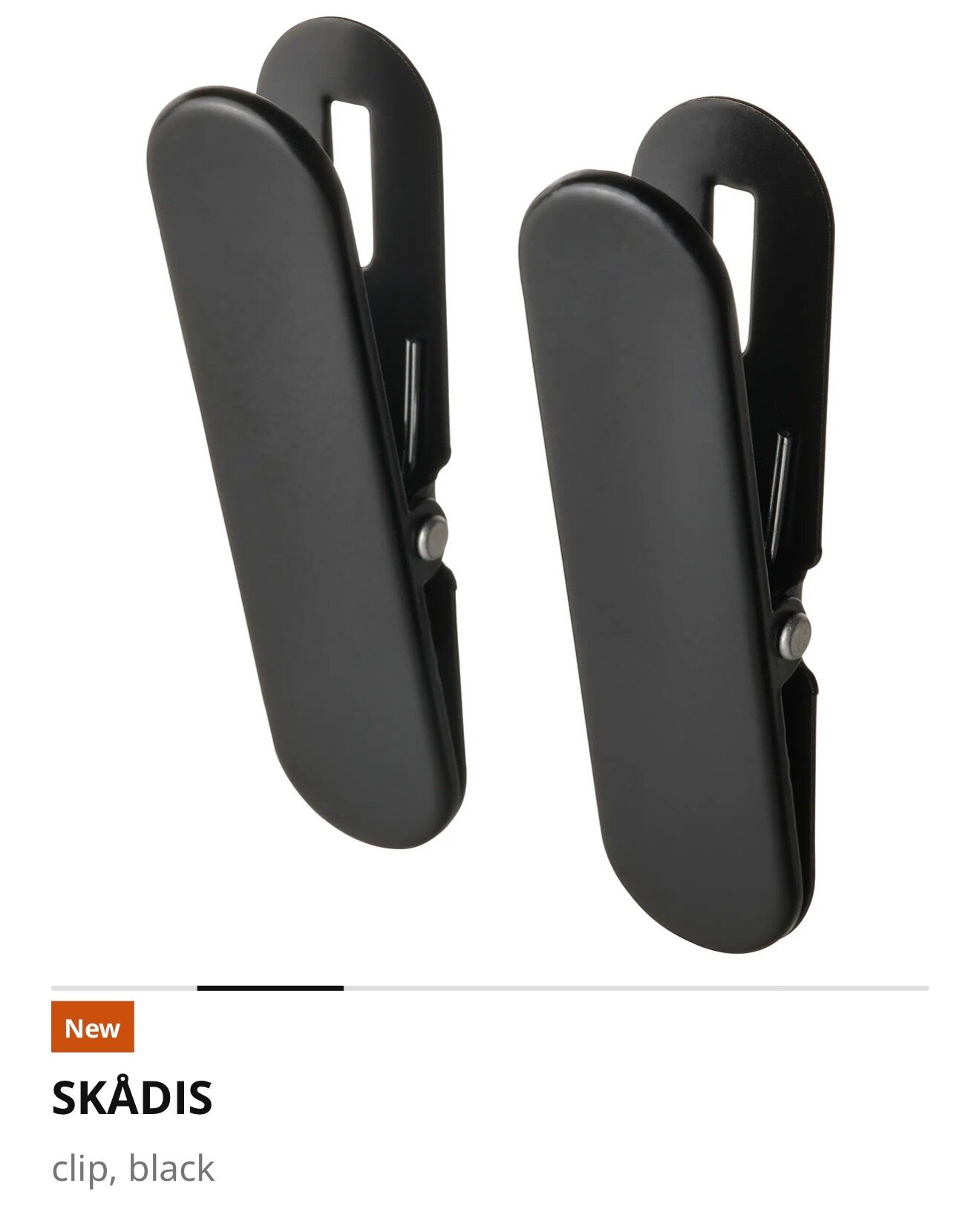 Прищепки для панели для хранения SKÅDIS IKEA, набор 2шт, черный