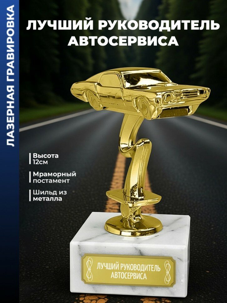 Статуэтка Гоночный Автомобиль "Лучший руководитель автосервиса"