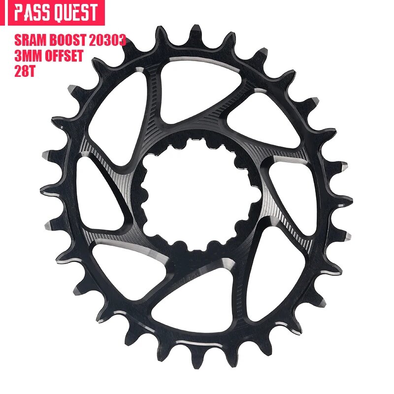 Цепное колесо PassQuest для SRAM Gx xx1 Eagle GXP серебристое 6 мм смещение 28T 30T 32T 34T 36T 38T 3mm-OVAL-28T