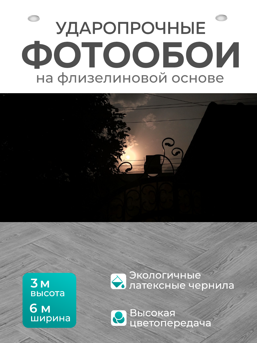 Фотообои моющиеся ударопрочные "Луна, темная ночь, дерево" 600x300 см. флизелиновые на стену