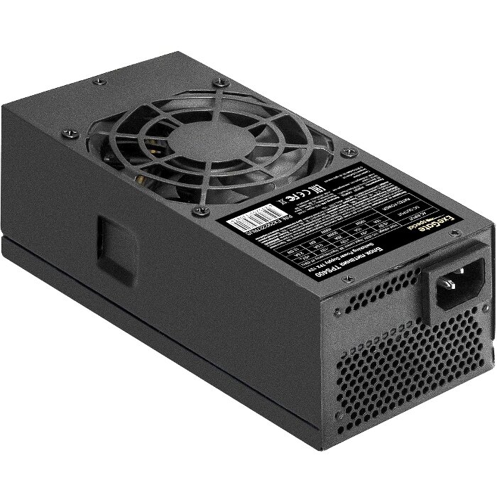 Блок питания TFX 400Вт ExeGate TPS400 вентилятор 8см 24pin, CPU 4+4pin, PCI-E 6+2pin, 3 SATA, 2 molex - чёрный